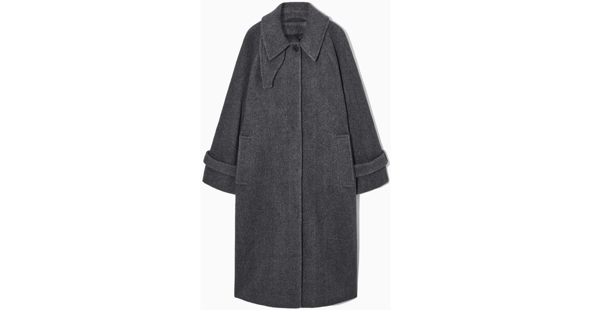 COS Oversized Rounded Wool Coat in Gray | Lyst