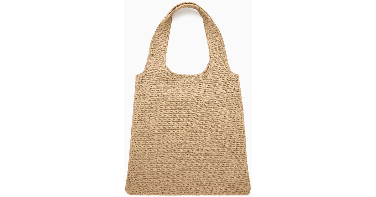 COS Raffia Shoulder Bag in Natural | Lyst