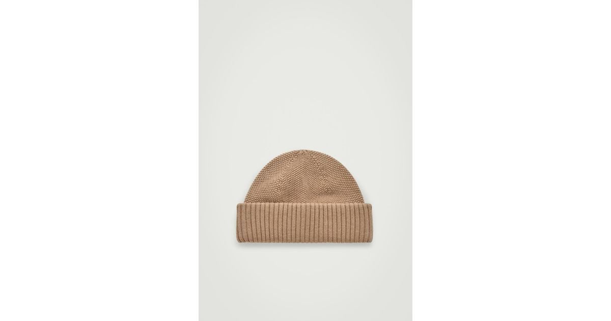 COS Textured Wool Beanie in Natural for Men | Lyst UK