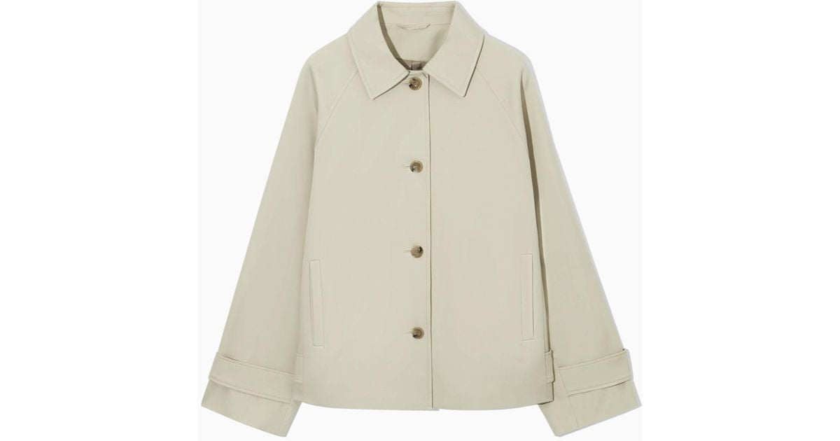 COS Minimal Short Trench Coat in Natural | Lyst UK
