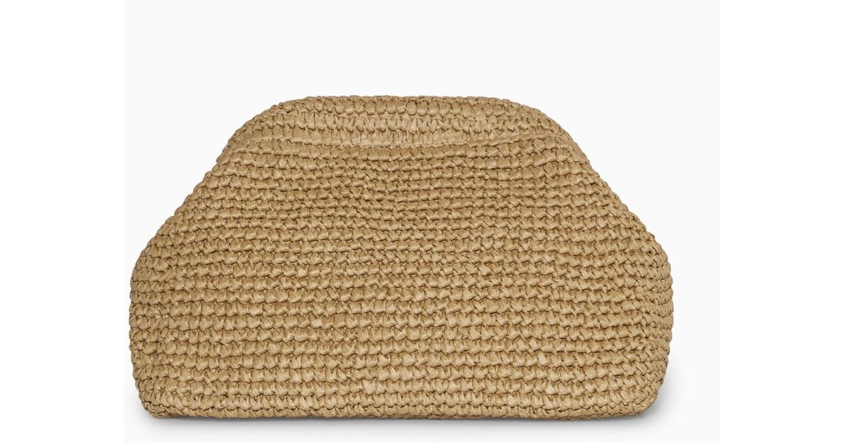 COS Framed Clutch - Raffia in Natural | Lyst UK