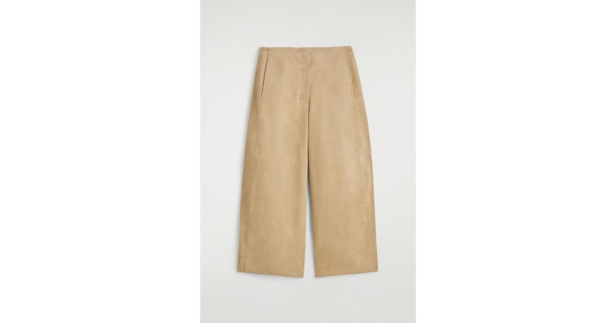 COS Corduroy Barrel-Leg Trousers in Brown | Lyst UK