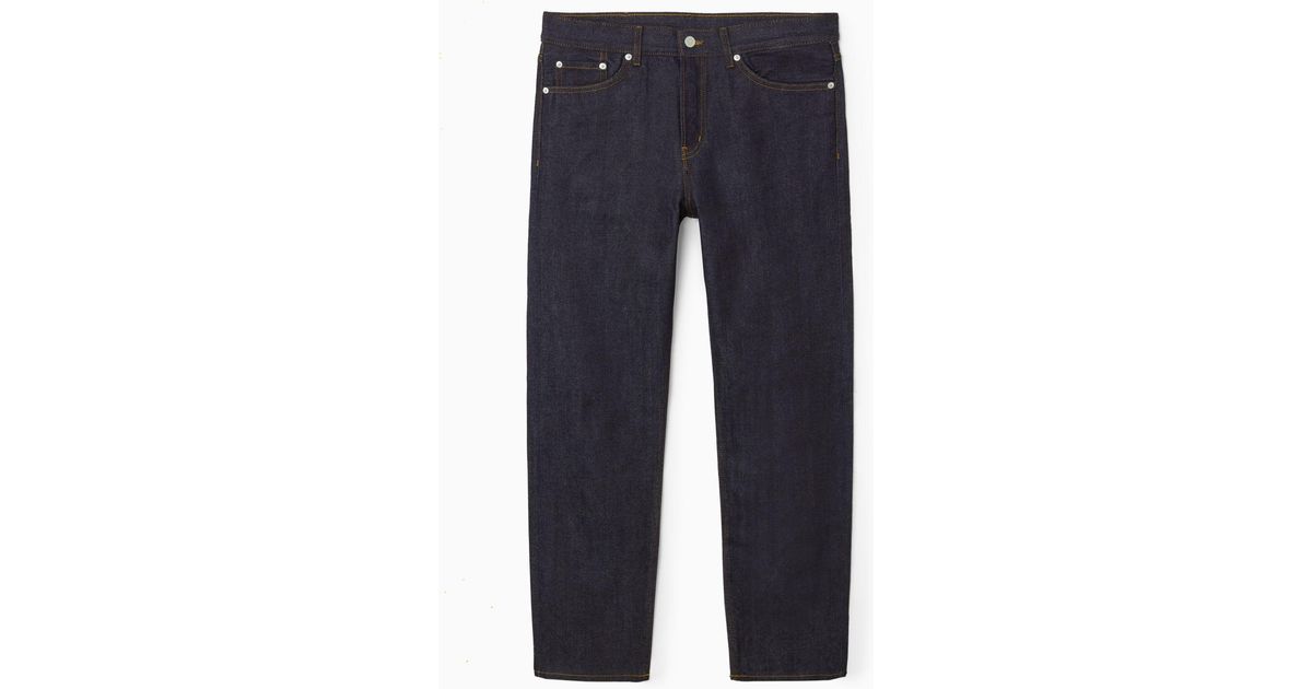 COS Signature Raw Selvedge Jeans - Straight in Blue for Men | Lyst