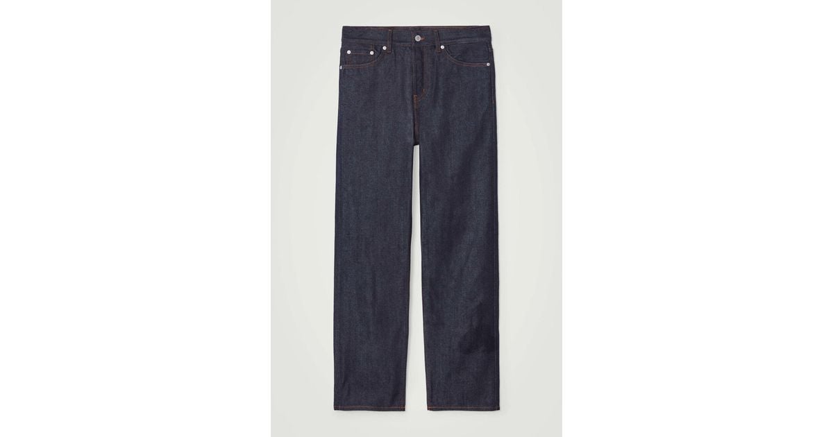 COS Signature Raw Selvedge Straight-leg Jeans in Blue for Men | Lyst UK