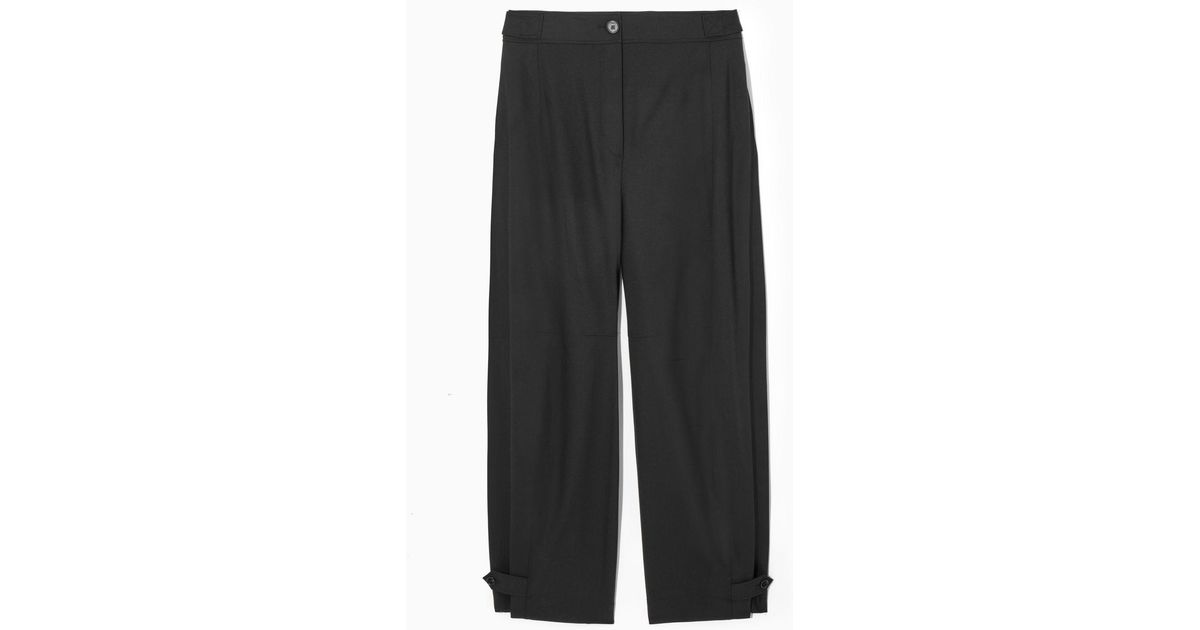 COS Barrel-leg Utility Trousers in Black | Lyst