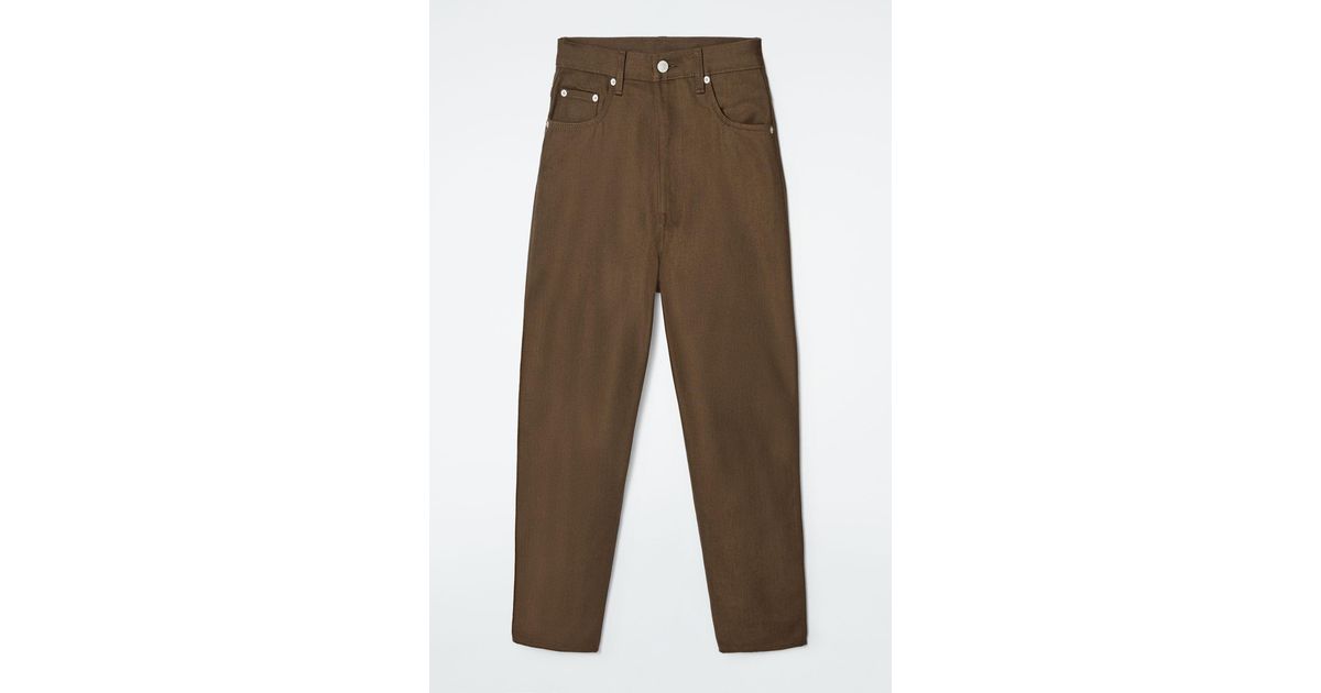 COS Bay Barrel-leg Jeans in Brown | Lyst