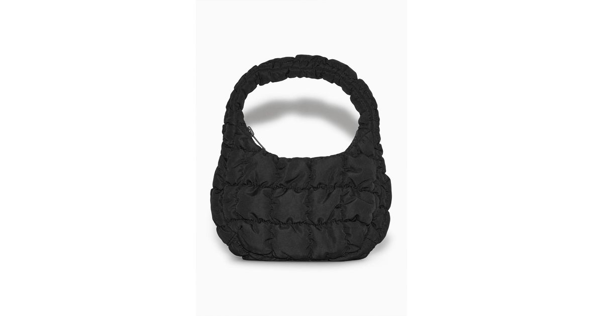 COS Quilted Micro Bag in Black | Lyst
