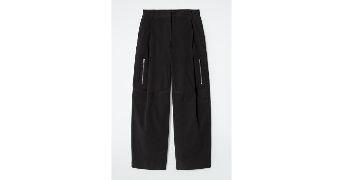 COS Utility Barrel-leg Cargo Trousers in Black | Lyst