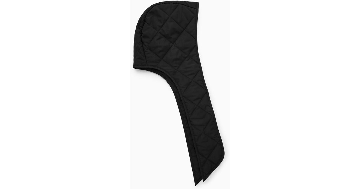 COS Quilted Tie-front Hood in Black | Lyst UK