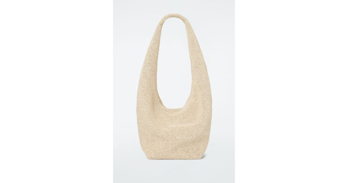 COS Oversized Sling Bag - Raffia in White | Lyst UK