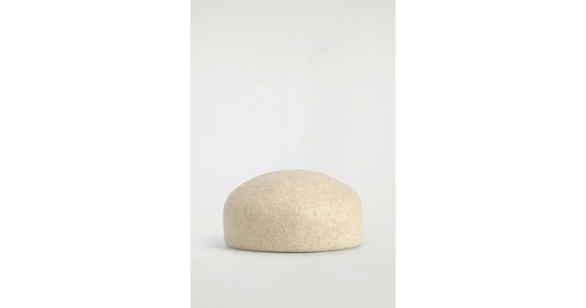 COS Sculpted Wool Beret in Natural | Lyst