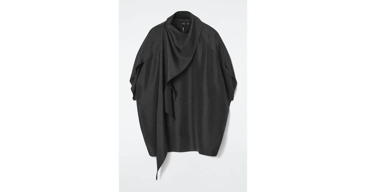 COS The Silk Scarf Blouse in Black | Lyst
