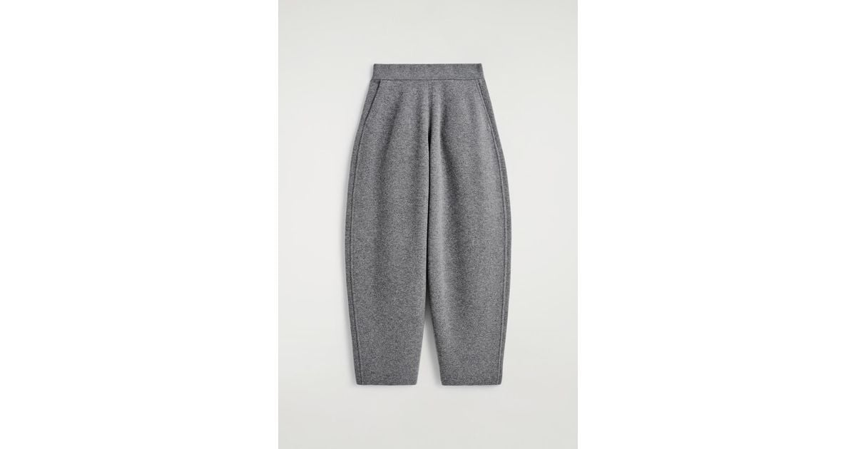 COS Merino Wool Barrel-leg Pants in Gray | Lyst