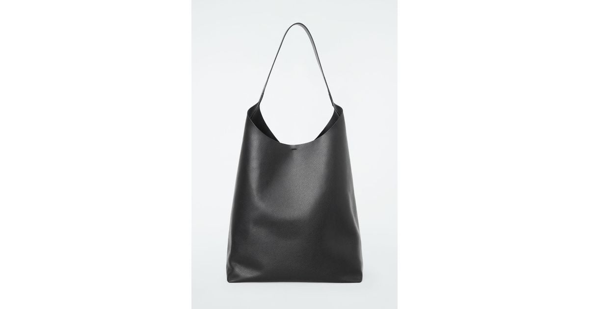 COS Serif Tote - Leather in Black | Lyst