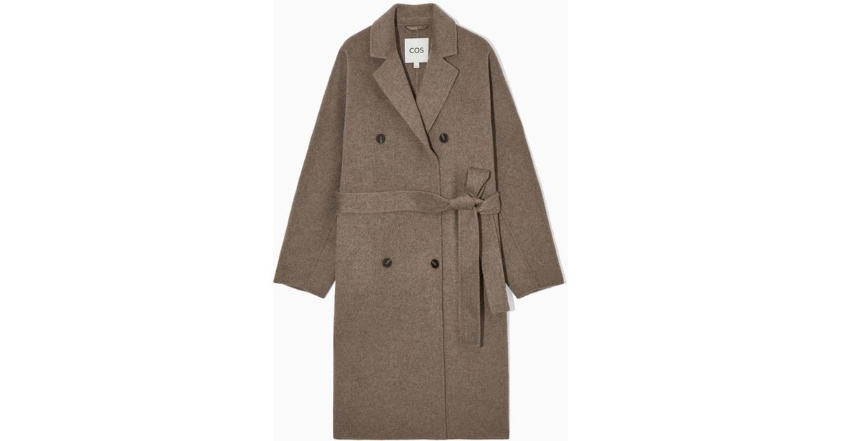 COS Oversized Double-breasted Wool Coat in Brown | Lyst