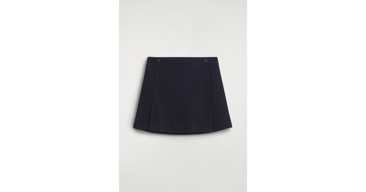 COS Boiled Merino Wool Mini Skirt in Blue | Lyst