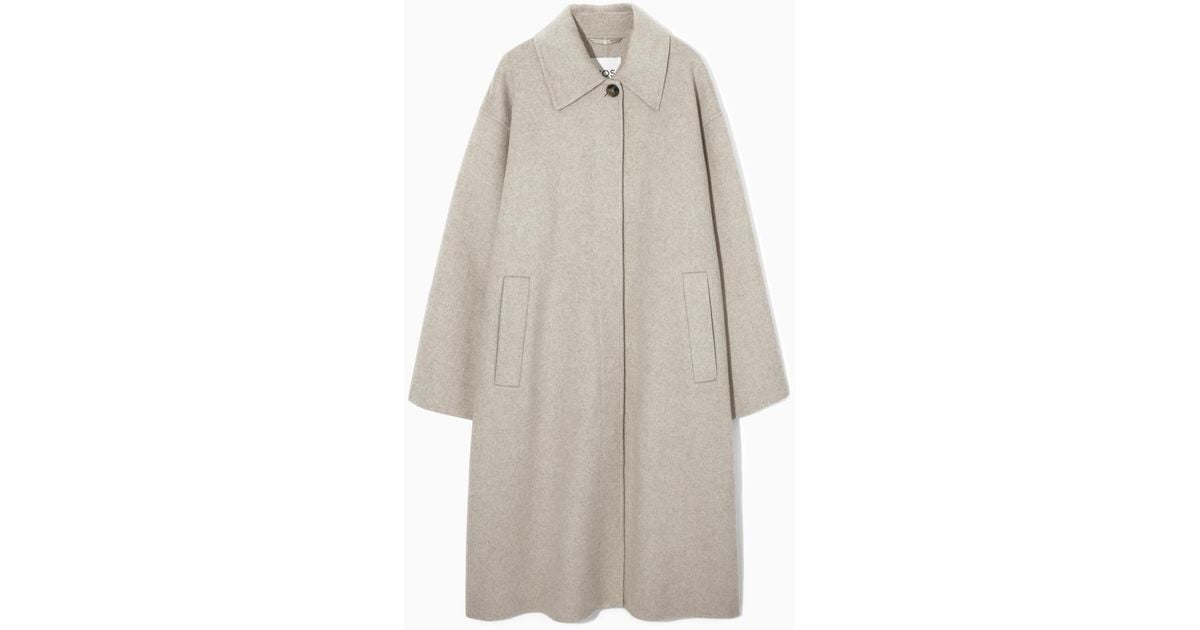 COS Collared Double-faced Wool Coat in Grey | Lyst UK
