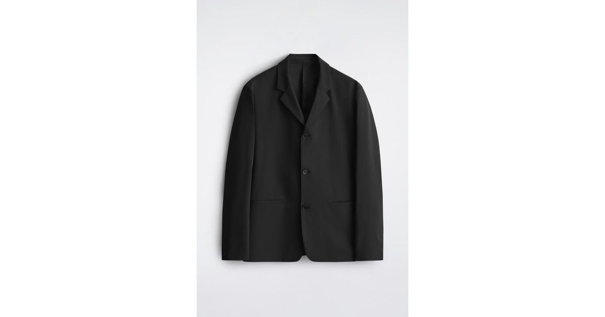 COS Slim Unstructured Tech-Twill Blazer in Black for Men | Lyst