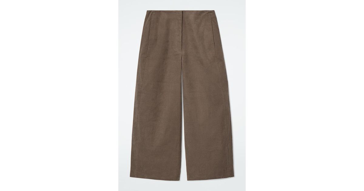 COS Corduroy Barrel-Leg Trousers in Brown | Lyst UK