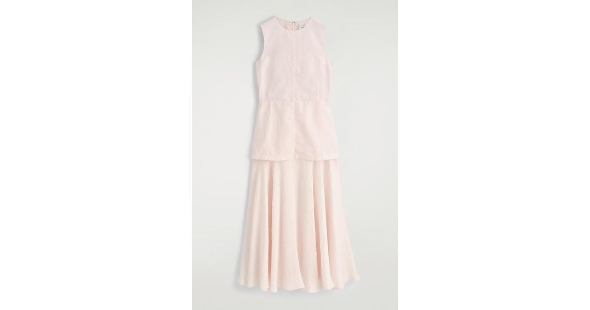COS Layered Peplum Midi Dress in Pink | Lyst