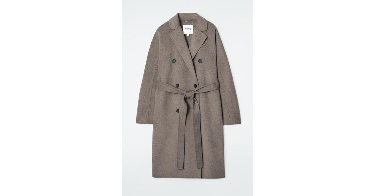 COS Oversized Double-breasted Wool Coat in Brown | Lyst UK