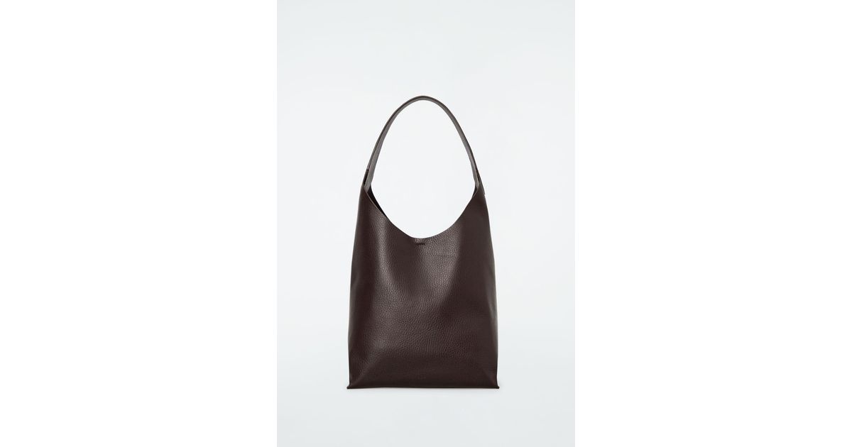 COS Serif Mini Tote - Leather in Brown | Lyst