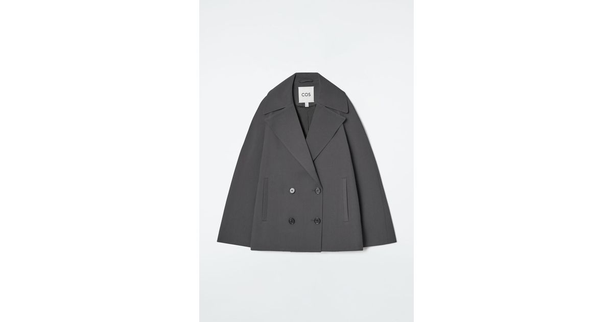 COS Double-breasted Wool-blend Jacket in Gray | Lyst