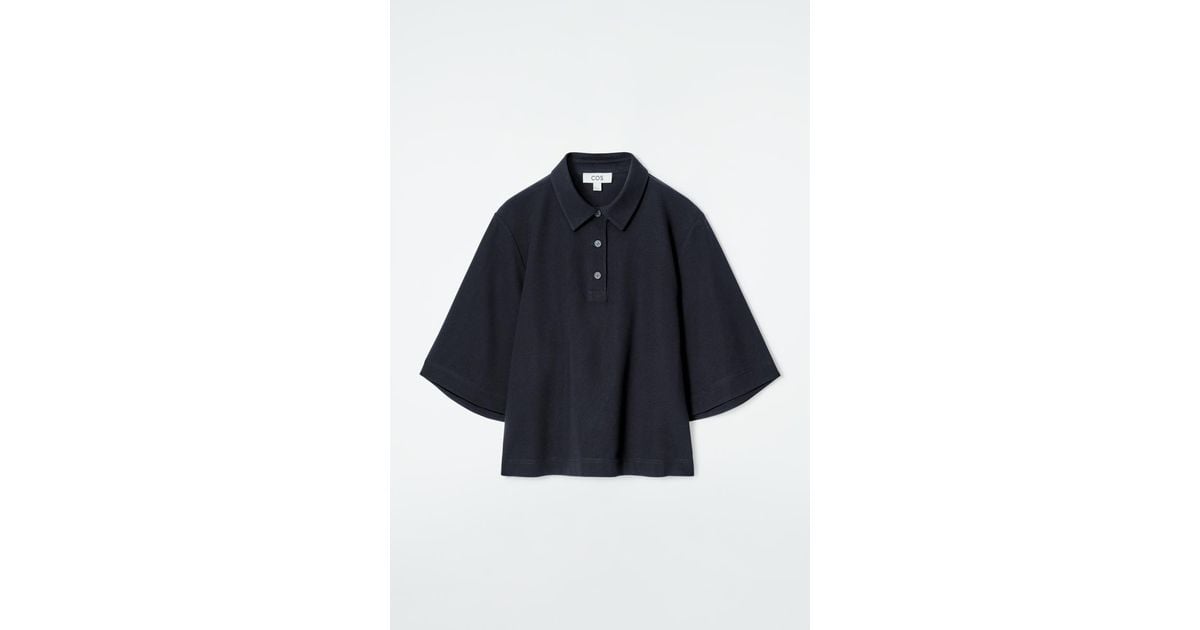 COS Boxy Polo Shirt in Blue | Lyst