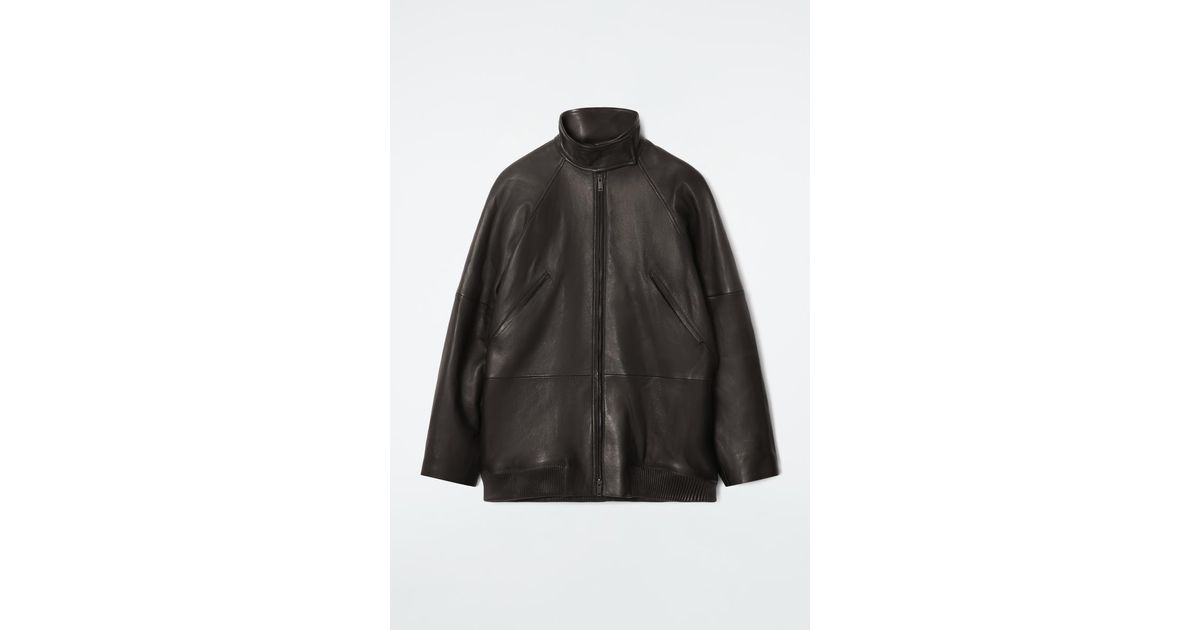 COS The Leather Jacket in Black | Lyst