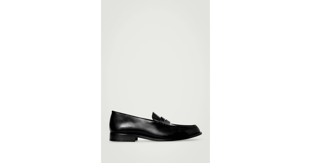 COS Leather Penny Loafers in Black for Men | Lyst