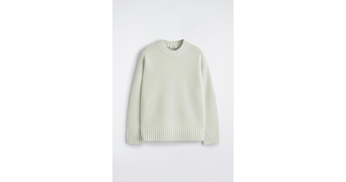 COS Chunky Cashmere Crew-Neck Jumper in White for Men | Lyst UK