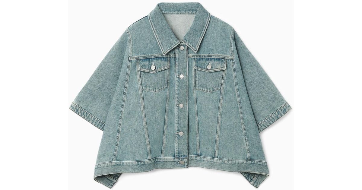 COS Denim Poncho in Blue | Lyst