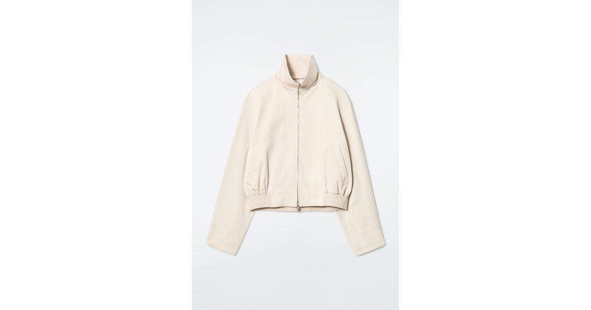 COS Funnel-neck Bomber Jacket in Natural | Lyst UK
