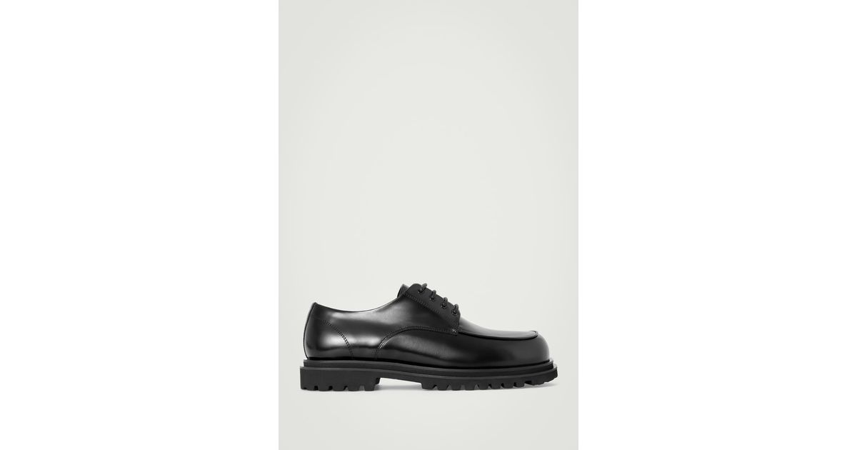COS Chunky Leather Derby Shoes in Black for Men | Lyst