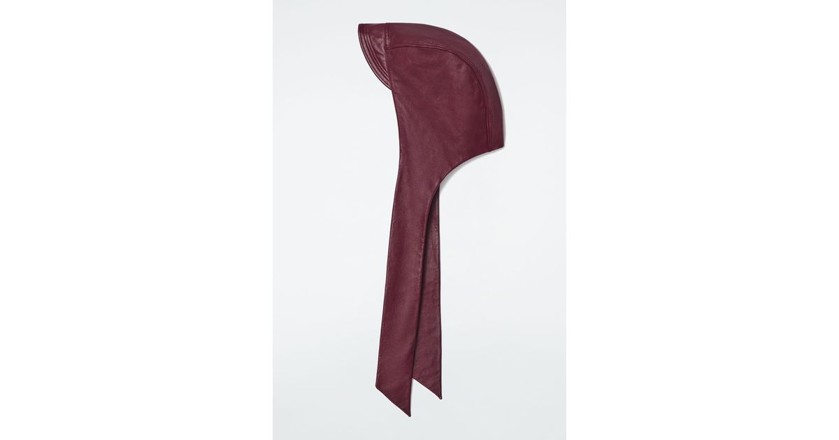 COS Peaked Leather Hood in Purple | Lyst UK