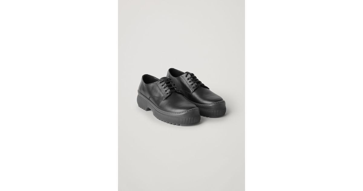 COS Leather Chunky Derby Shoes in Black for Men | Lyst