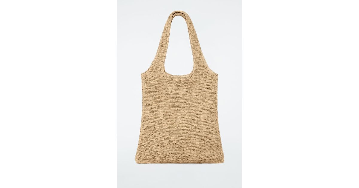 COS Oversized Shopper - Raffia in Natural | Lyst