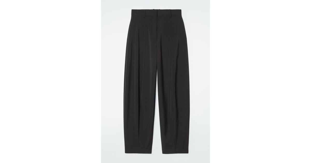 COS The Fluid Barrel-leg Trousers in Black | Lyst UK