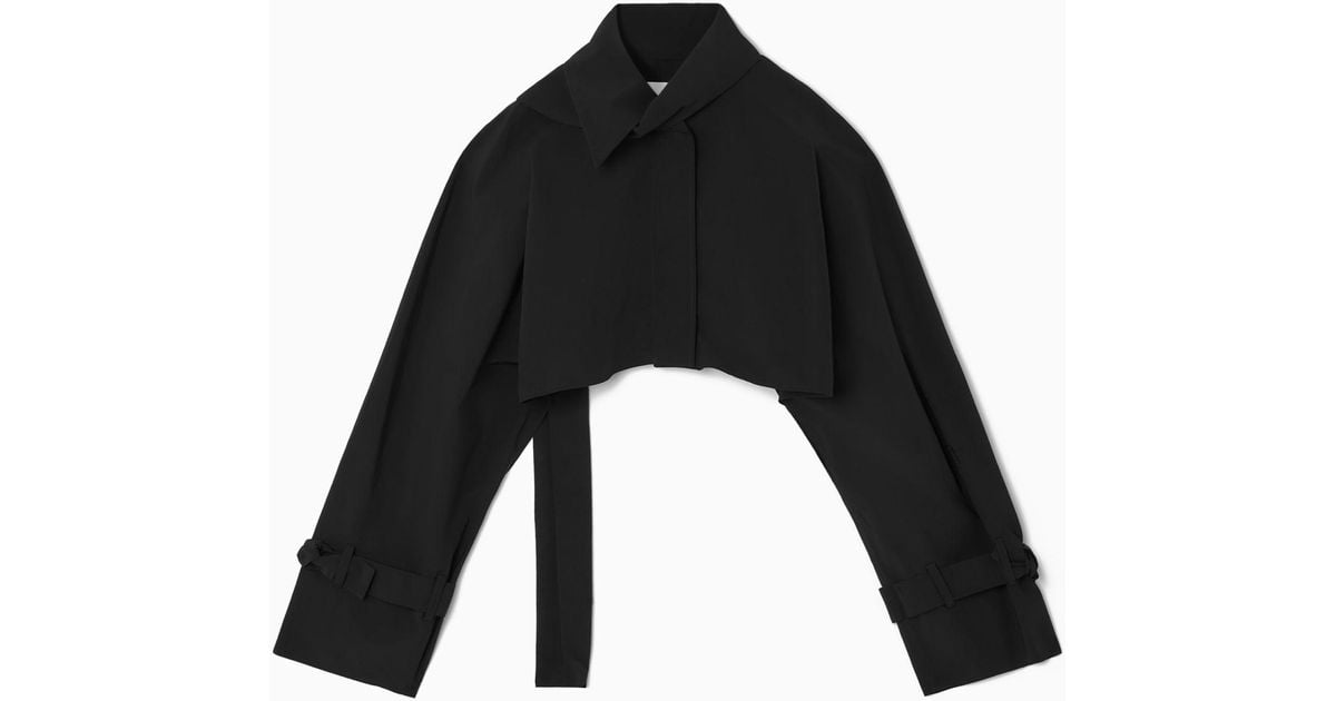 COS Scarf-detail Cropped Hybrid in Black | Lyst UK