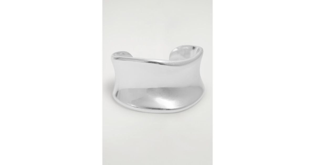 COS Sculpted Brushed Cuff in Gray | Lyst