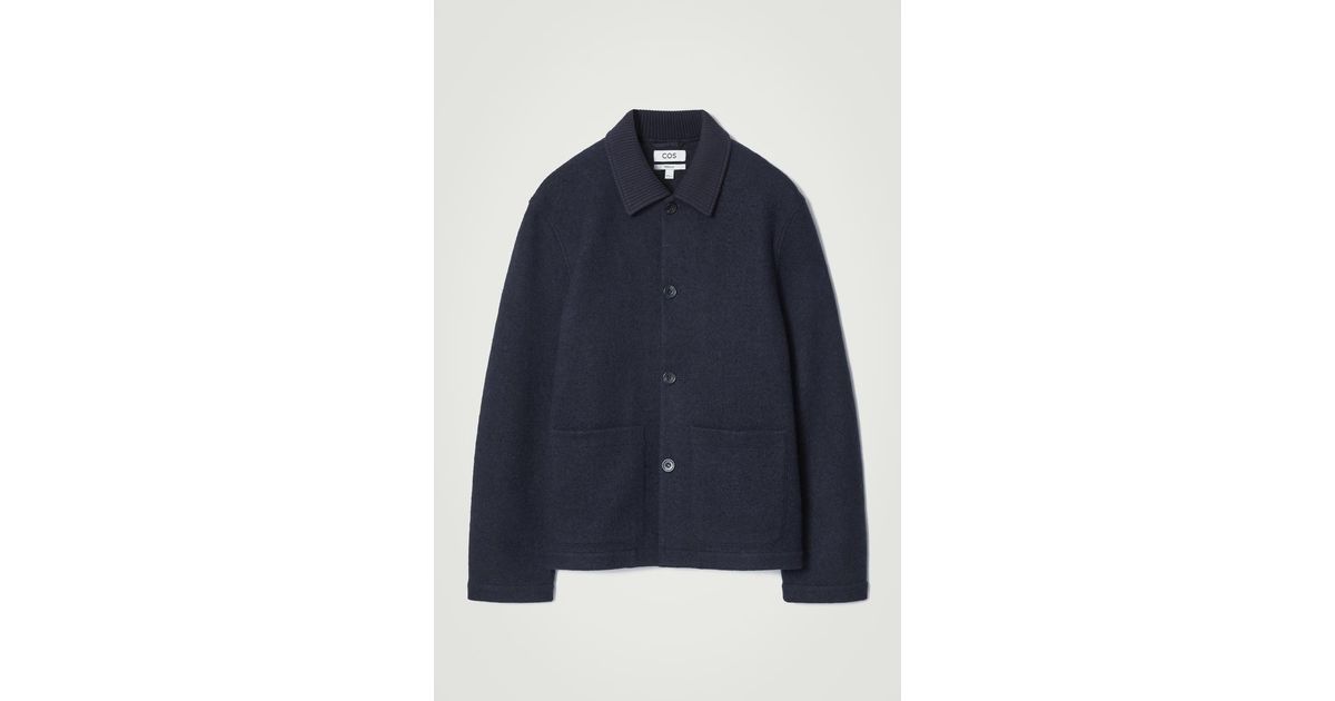 COS Boiled-Wool Chore Jacket in Blue for Men | Lyst UK