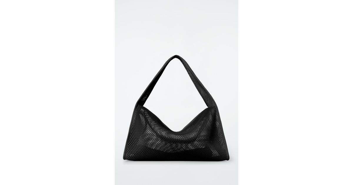 COS Slouchy Mini Tote Bag - Mesh in Black | Lyst