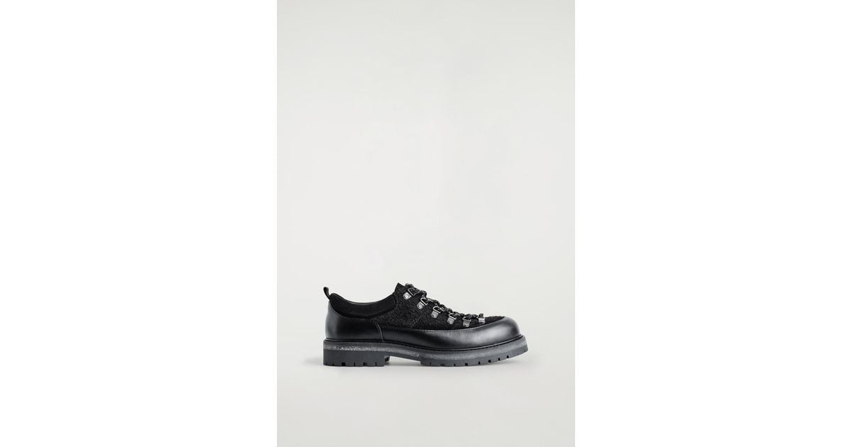 COS Leather Hiking Shoes in Black for Men | Lyst UK