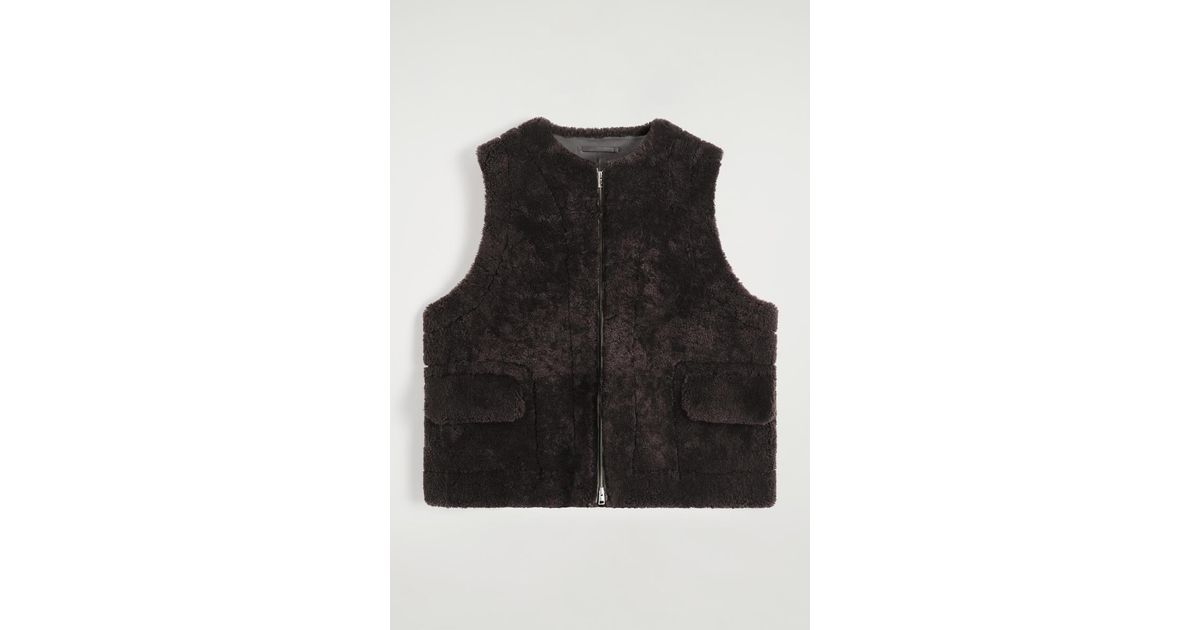 COS Shearling Gilet in Black for Men | Lyst UK