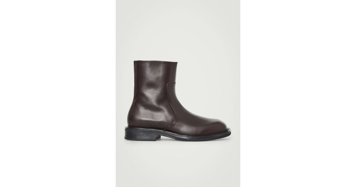 COS Square-toe Leather Chelsea Boots in Brown for Men | Lyst