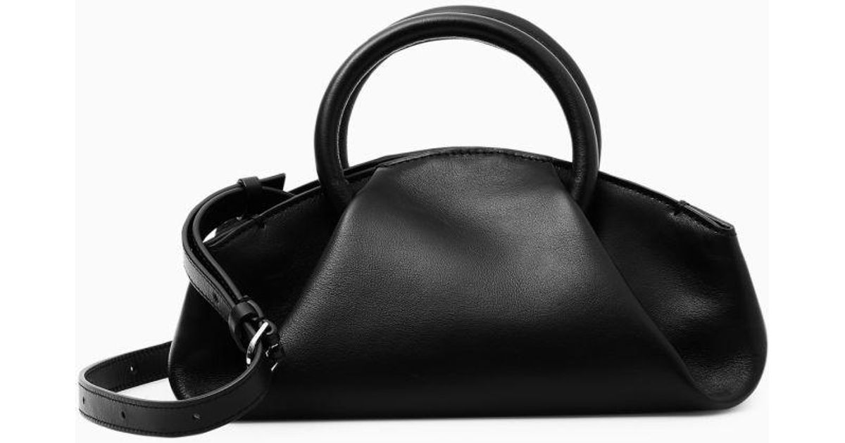COS Fold Micro Tote - Leather in Black | Lyst