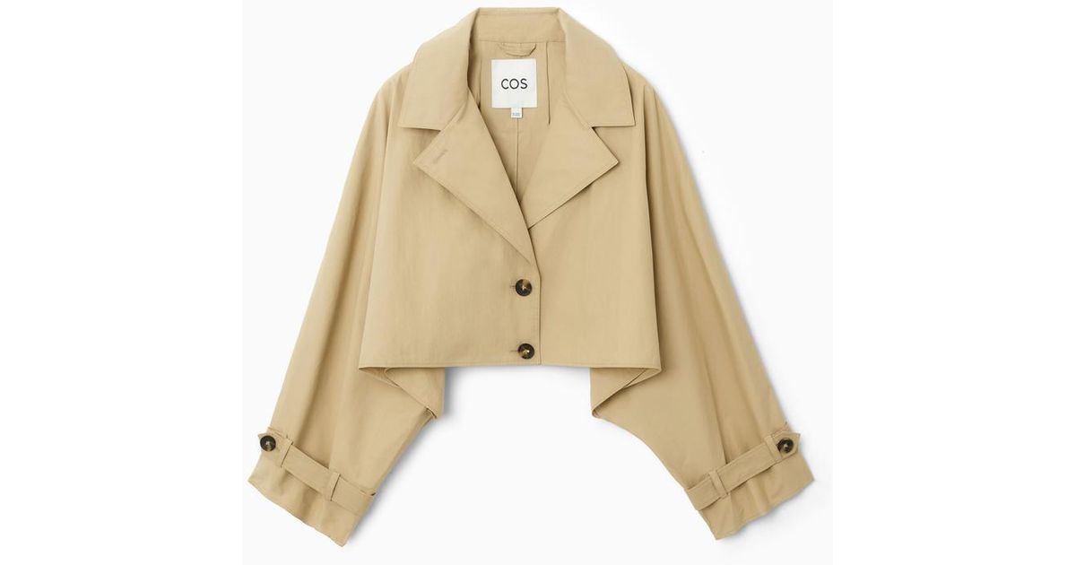 COS Cropped Hybrid Trench Coat in Natural | Lyst UK