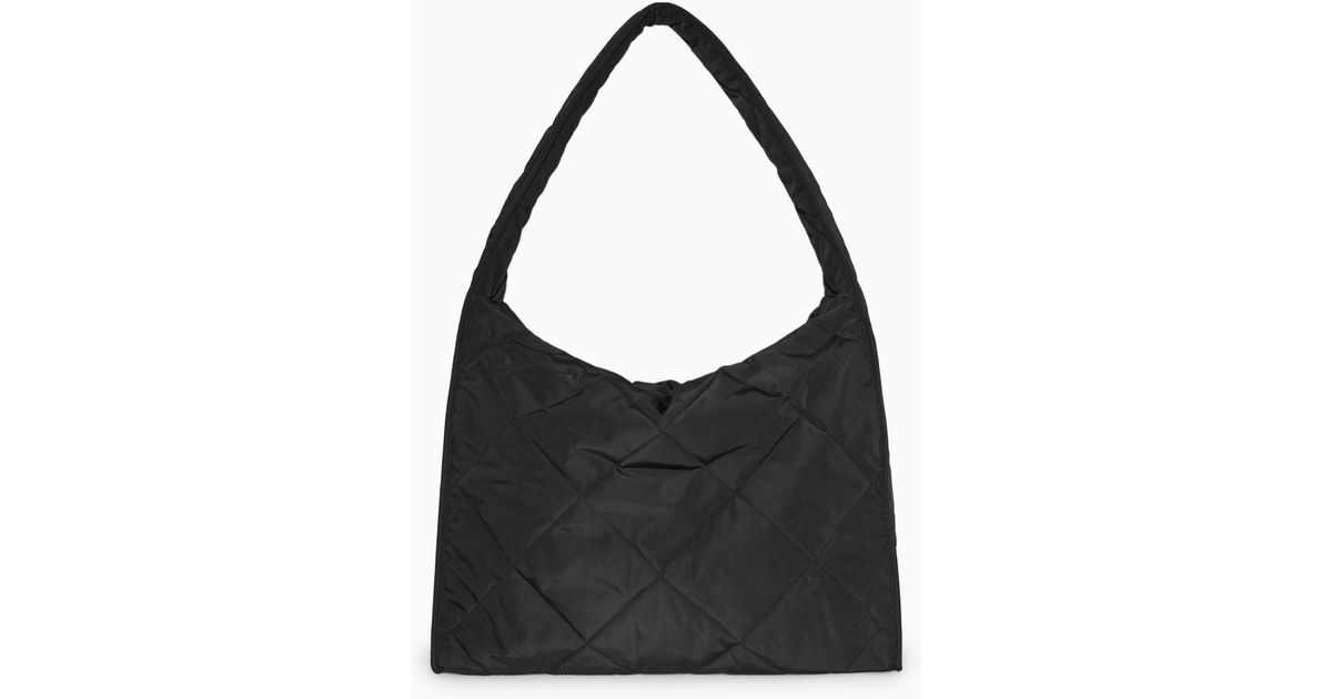 COS Oversized Diamond-quilted Bag in Black | Lyst