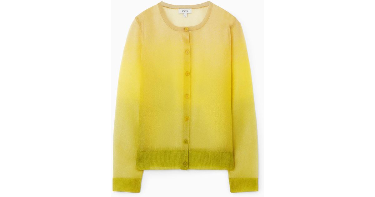 COS Fine-knit Ombré Cardigan in Yellow | Lyst