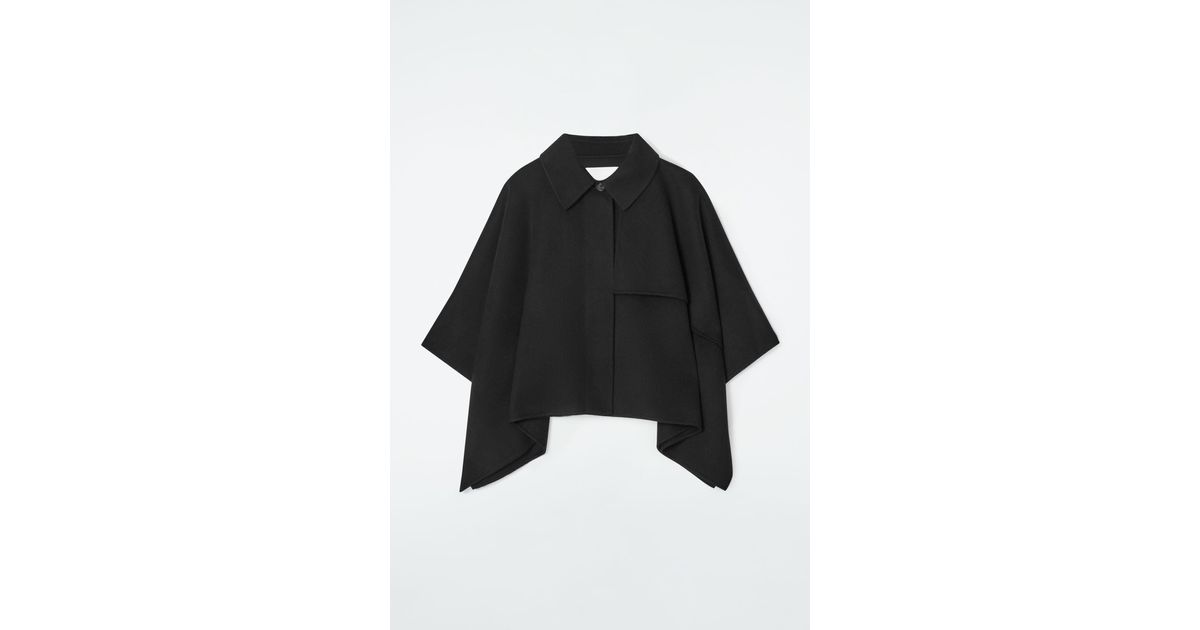 COS Cropped Double-faced Cape in Black | Lyst